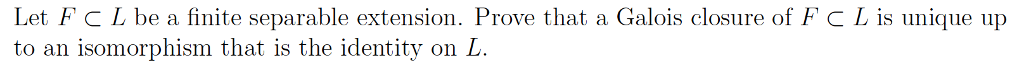 Let F L be a finite separable extension. Prove that | Chegg.com