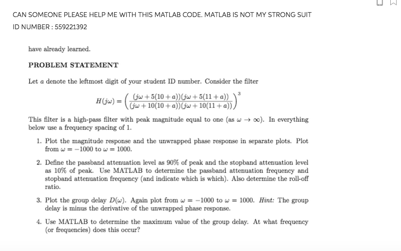 Solved CAN SOMEONE PLEASE HELP ME WITH THIS MATLAB CODE. | Chegg.com