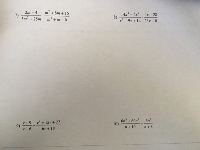 Solved Algebra 2 rational unit-simplify each and state the | Chegg.com