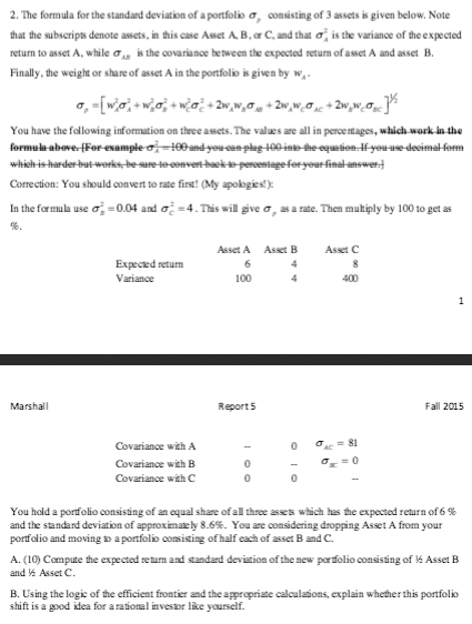 2. The formula for the standard deviation of a | Chegg.com