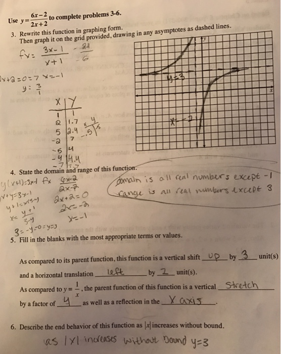 Solved use y 6x-2 to complete problems 36. 2r+2 form. as | Chegg.com