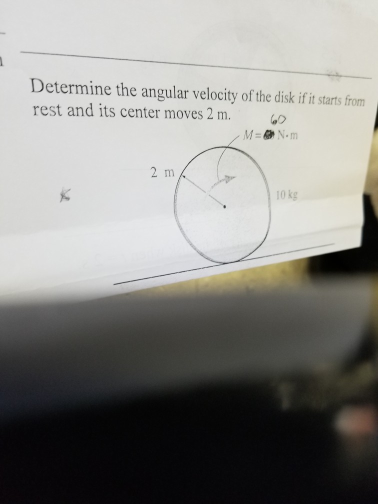 Solved Determine the angular velocity of the disk if it | Chegg.com