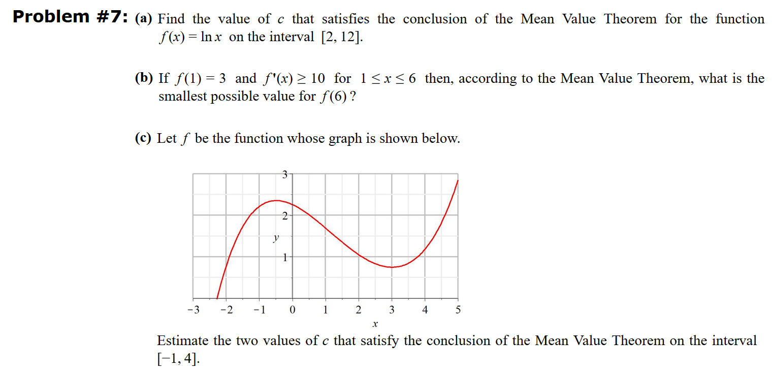 Solved Find the value of c that satisfies the conclusion of | Chegg.com