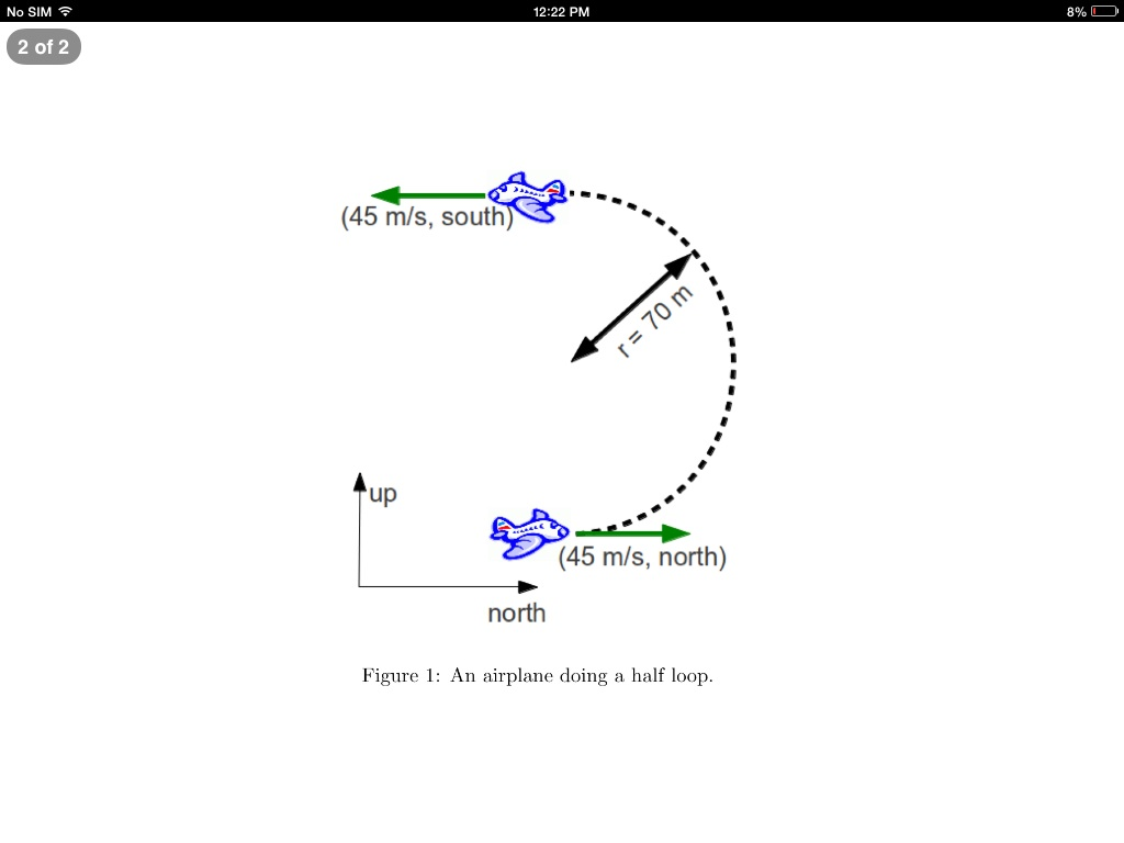 A stunt plane is doing a half - loop in which it | Chegg.com