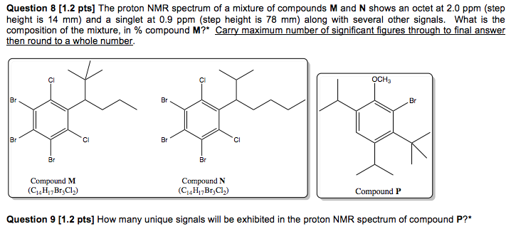 Solved Question 8 The proton NMR spectrum of a mixture of | Chegg.com
