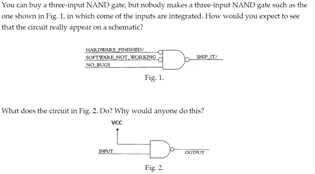 Solved You can buy a three-input NAND gate, but nobody makes | Chegg.com