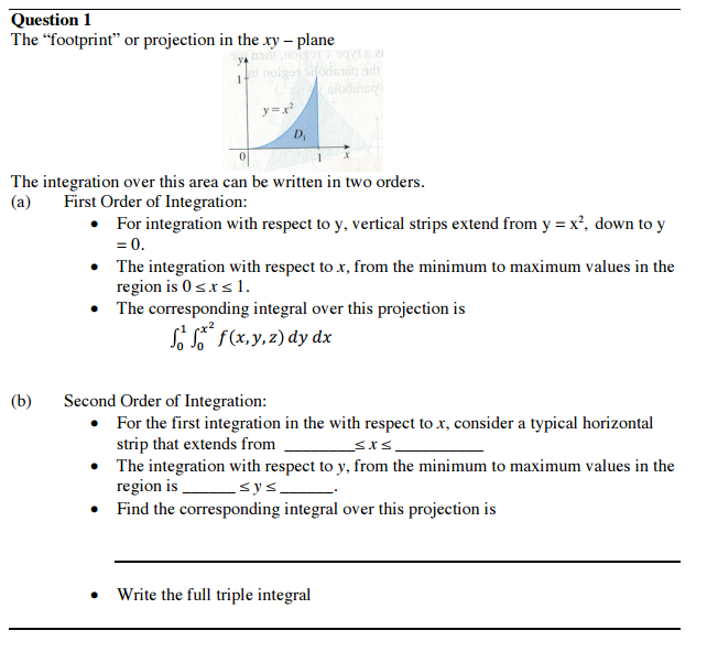 Solved The "footprint" or projection in the xy - plane The | Chegg.com