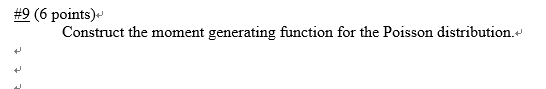 Solved Construct the moment generating function for the | Chegg.com
