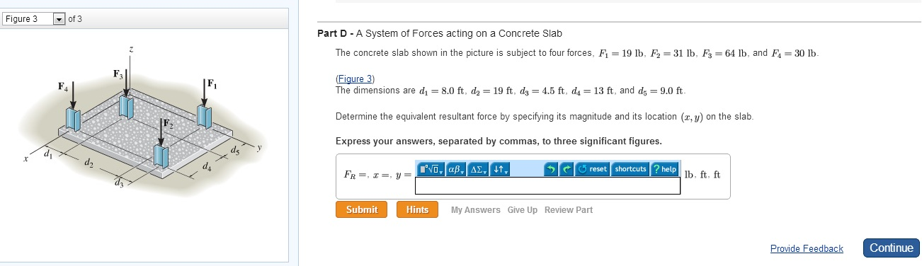 A System of Forces acting on a Concrete Slab The | Chegg.com