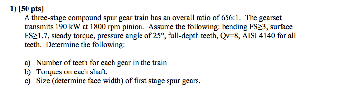 A three-stage compound spur gear train has an overall | Chegg.com
