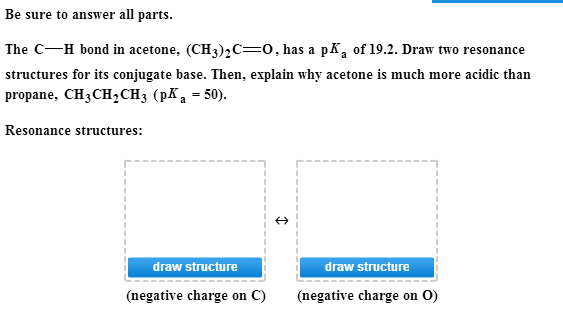 Solved Be sure to answer all parts. The C-H bond in acetone, | Chegg.com