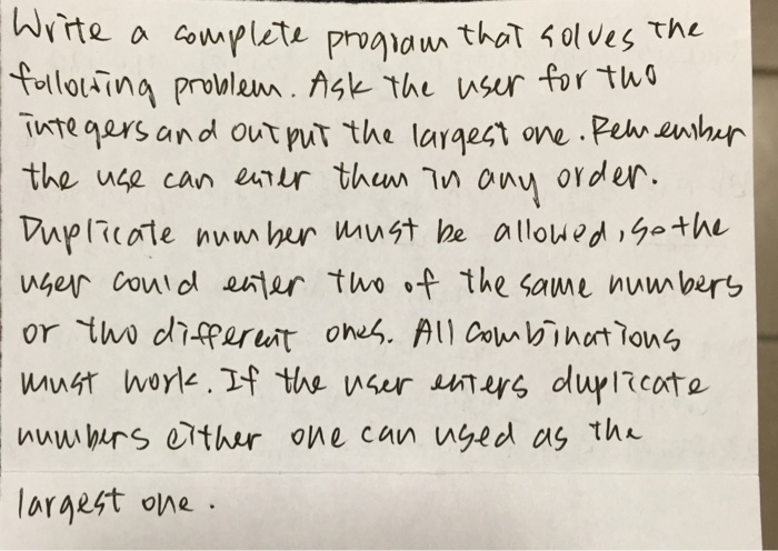 Solved Write a complete program that solves the following | Chegg.com