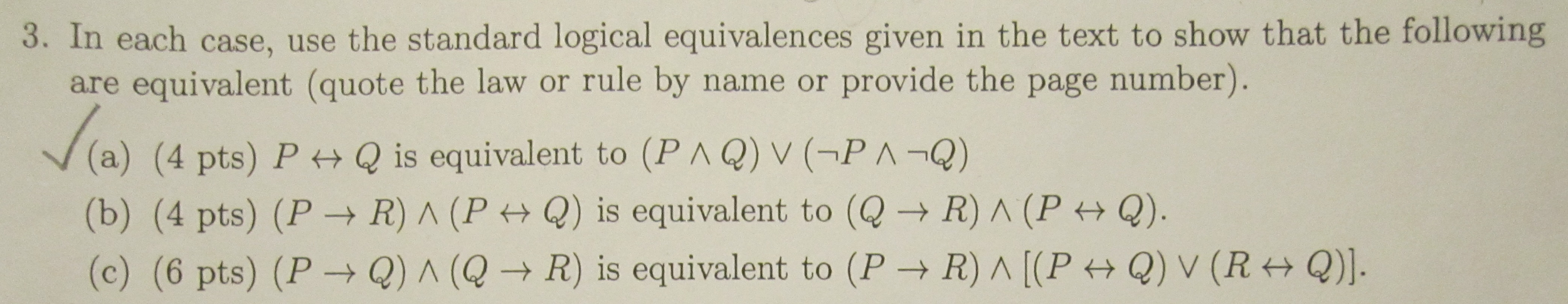 Use the standard logical equivalences to show that | Chegg.com
