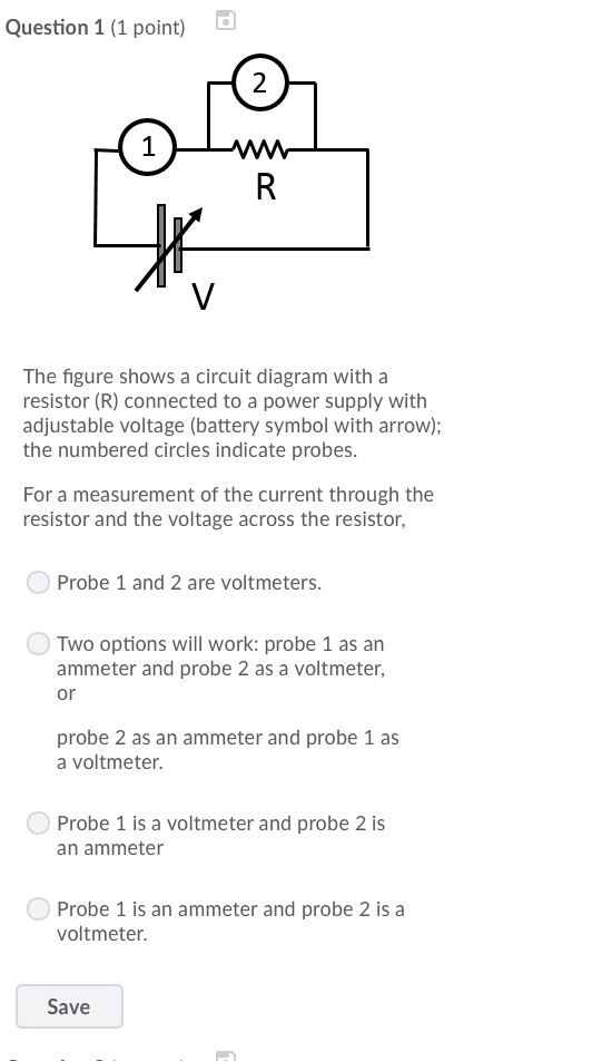 Solved Question 1 (1 point) 2 1 The figure shows a circuit | Chegg.com