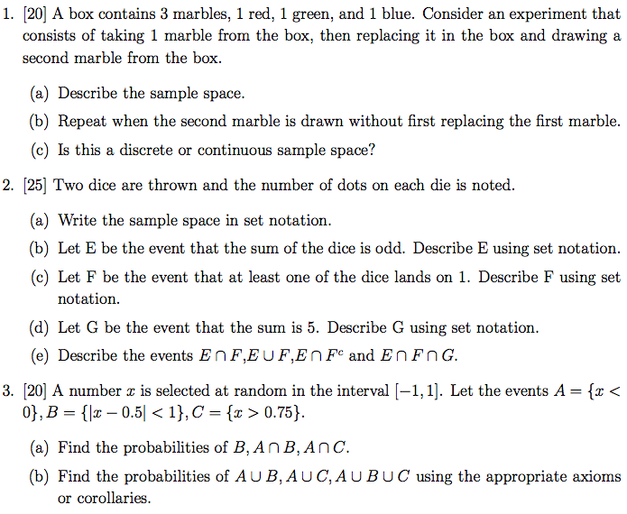 Solved A box contains 3 marbles, 1 red, 1 green, and 1 blue. | Chegg.com