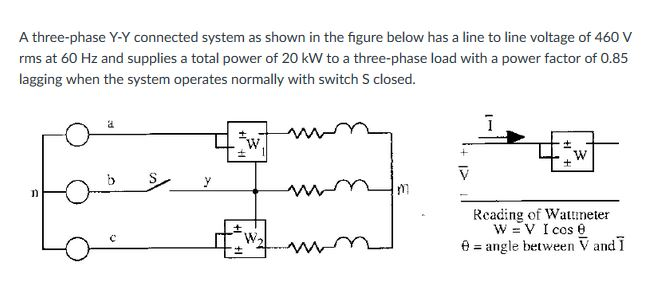 Solved A three-phase Y-Y connected system as shown in the | Chegg.com