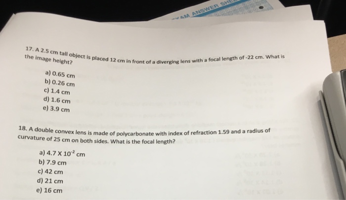 Solved A 2.5 cm tall object is placed 12 cm in front of a | Chegg.com