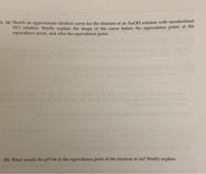 Solved Sketch an approximate titration curve for the | Chegg.com