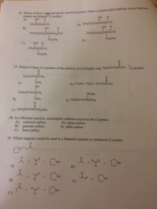 Solved Organic chemistry practice test? Can someone please | Chegg.com