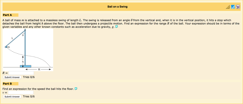 Solved Ball on a Swing Part A A ball of mass m is attached | Chegg.com