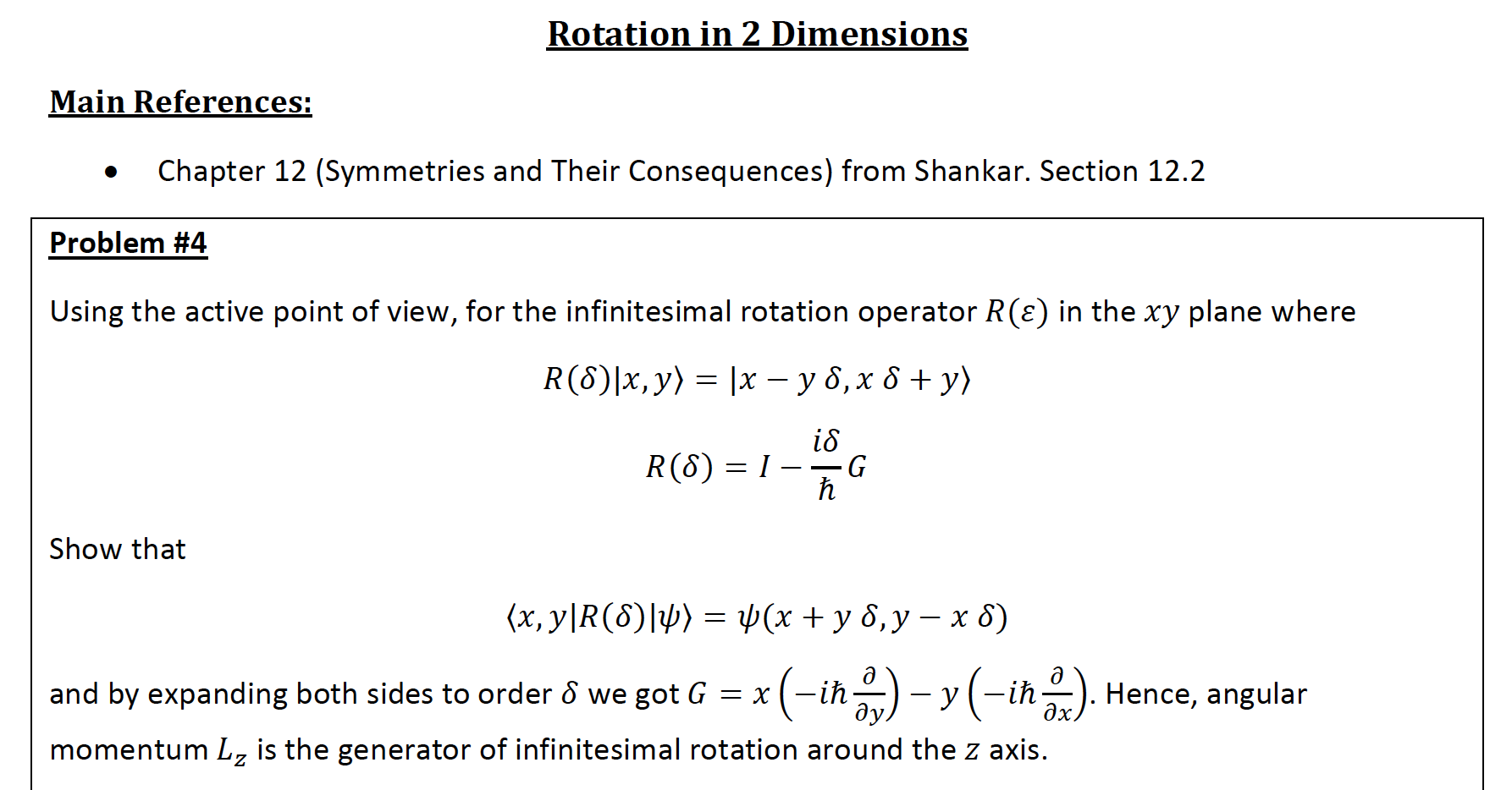 Solved Using the active point of view, for the infinitesimal | Chegg.com