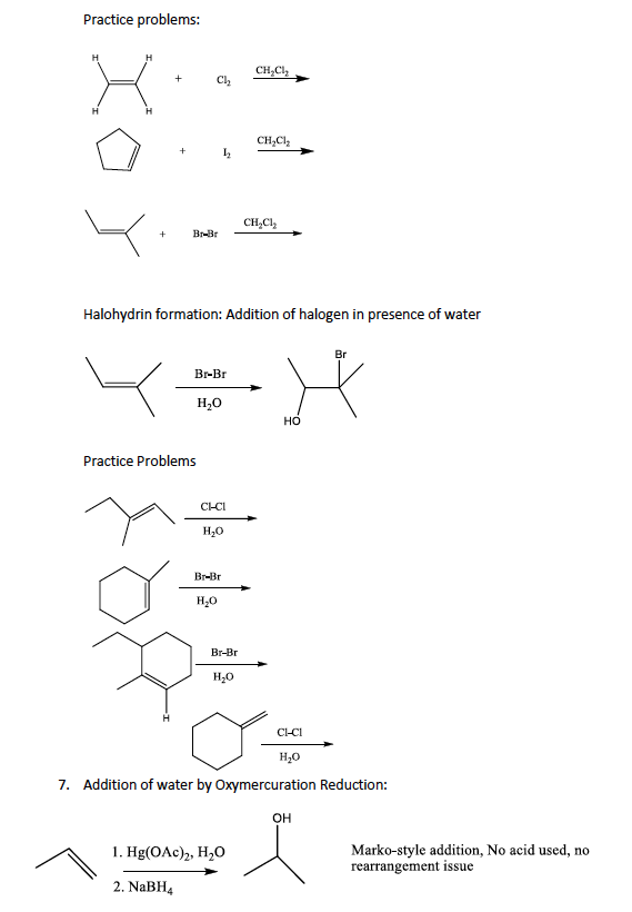 Solved Practice problems: Cl2 CH2Cl2 CH2C12 Halohydrin | Chegg.com