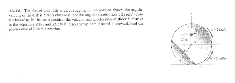 Solved The slotted disk rolls without slipping. In the | Chegg.com
