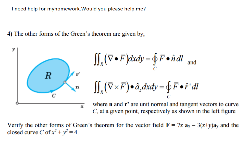 Solved The other forms of the Green's theorem are given by, | Chegg.com