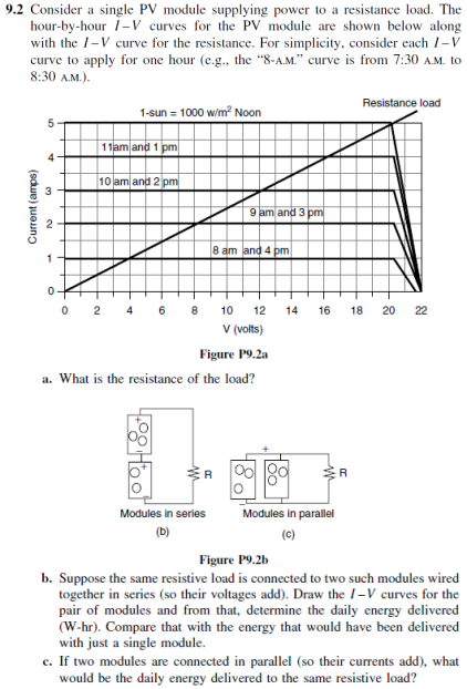 Solved 9.2 Consider a single PV module supplying power to a | Chegg.com