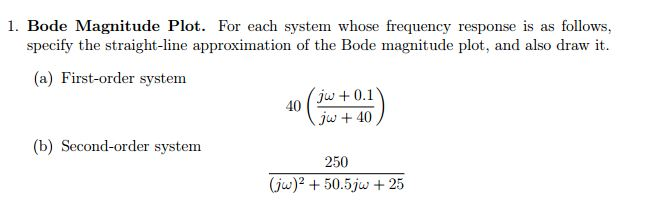 Solved Bode Magnitude Plot. For each system whose frequency | Chegg.com