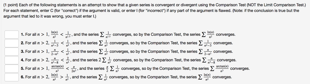 Solved (1 point) Each of the following statements is an | Chegg.com