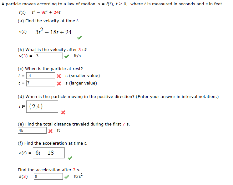 Solved A particle moves according to a law of motion s = | Chegg.com