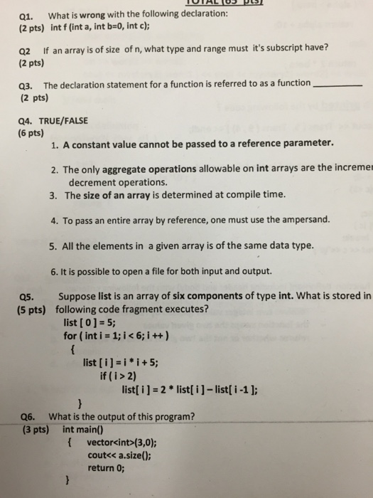 Solved What Is Wrong With The Following Declaration Int F 