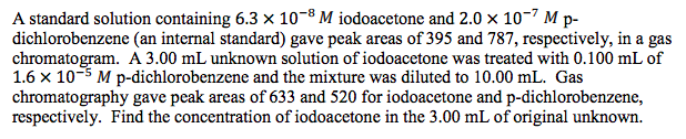 Solved A standard solution containing 6.3 × 10-8 M | Chegg.com