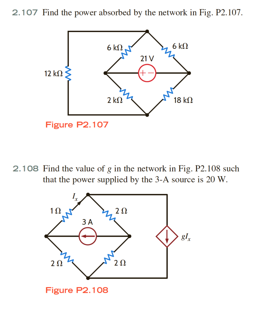 Solved Find the power absorbed by the network in Fig. | Chegg.com