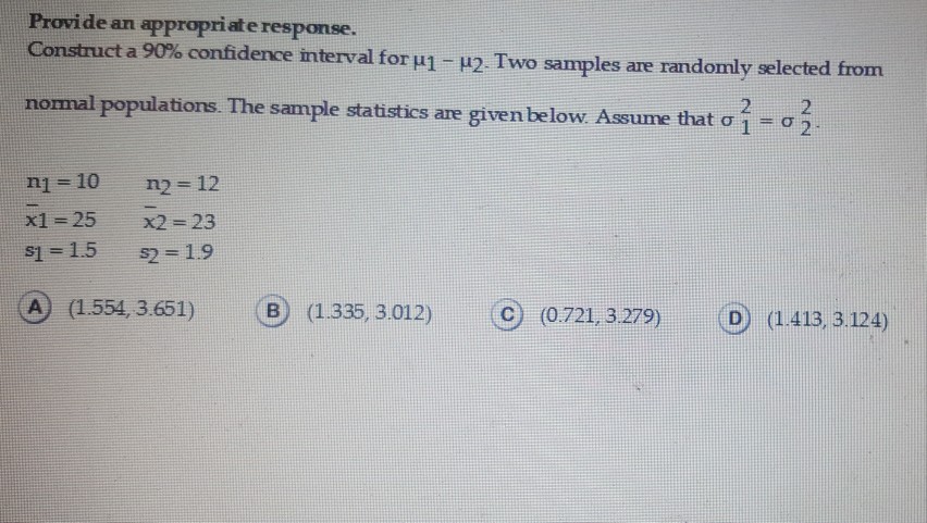 Solved Provide An Appropriate Response Construct A 90