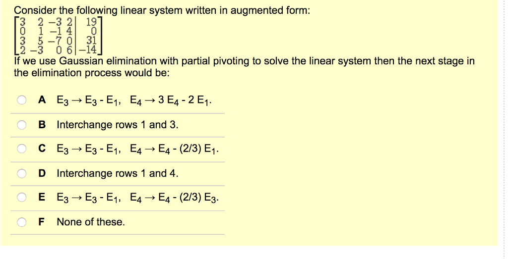 Solved Consider the following linear system written in | Chegg.com