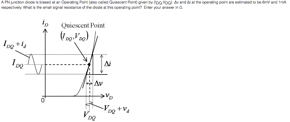 Solved A PN junction diode is biased at an Operating Point | Chegg.com