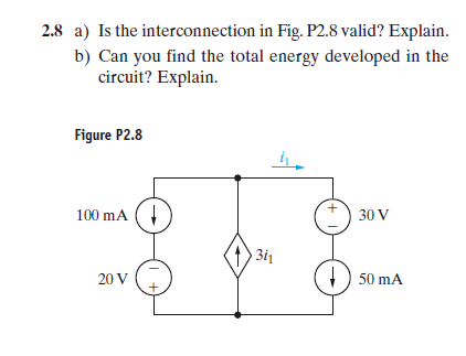 Solved 2.8 a) Is the interconnection in Fig. P2.8 valid? | Chegg.com