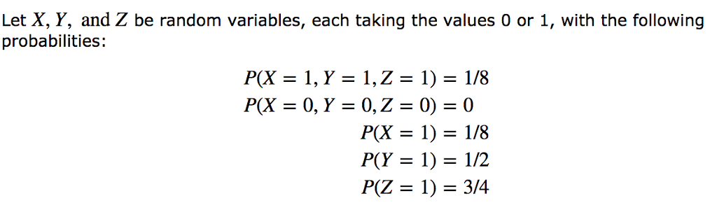 Solved Let X, Y, and Z be random variables, each taking the | Chegg.com