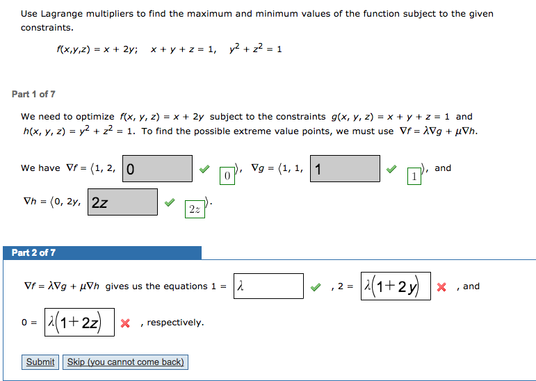 Solved Calculus 3 - Lagrange multipliers Could you please | Chegg.com