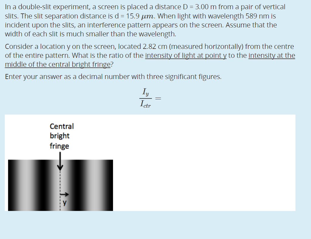 Solved In a double-slit experiment, a screen is placed a | Chegg.com