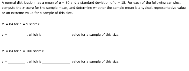Solved A normal distribution has a mean of mu = 80 and a | Chegg.com