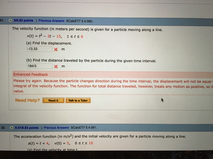 Solved The velocity function (in meters per second) is given | Chegg.com