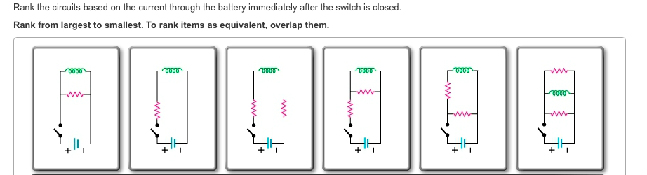 Solved Rank the circuits based on the current through the | Chegg.com