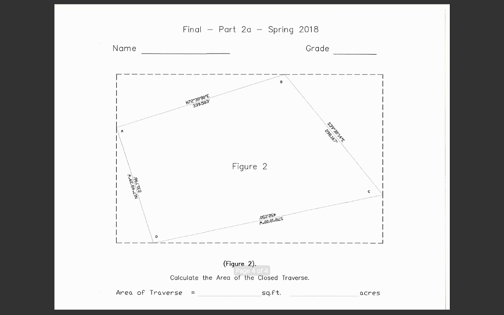 Solved Department of Engineering Basic Surveying Final -Part | Chegg.com