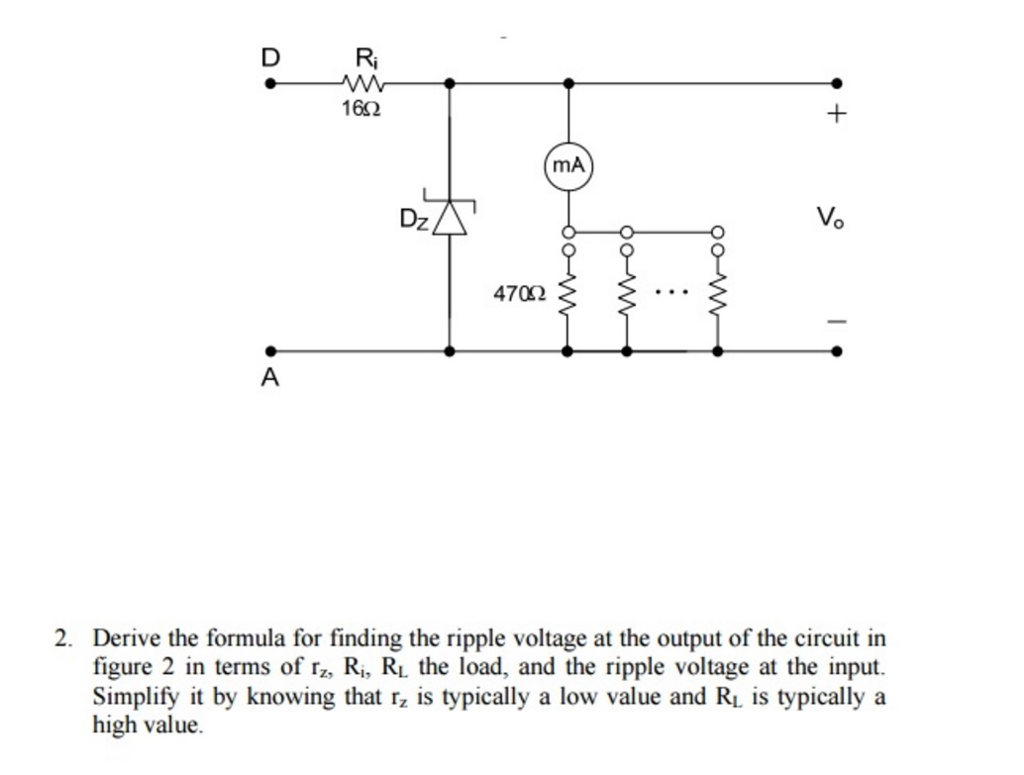 Derive the formula for finding the ripple voltage | Chegg.com