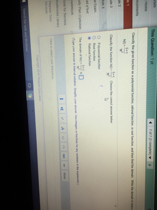 Solved Classify The Given Function As A Polynomial Function 