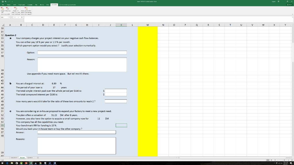 Solved Your company charges your project interest on your | Chegg.com