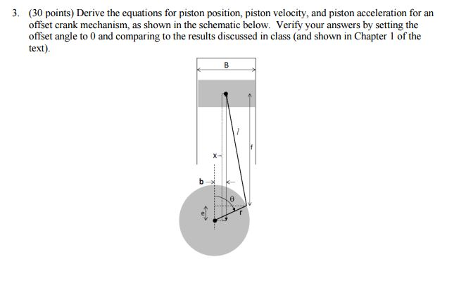 Derive The Equations For Piston Position Piston